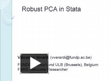 PPT – Robust PCA in Stata PowerPoint presentation | free to download ...