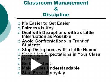PPT – Classroom Management PowerPoint presentation | free to download ...