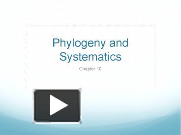 Phylogeny and Systematics presentation | free to download