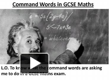 Command Words in GCSE Maths presentation | free to view