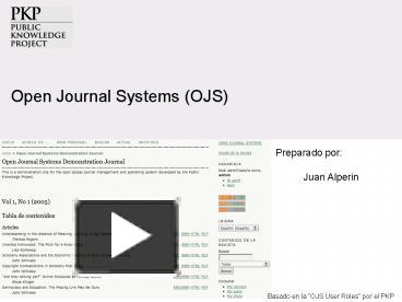 PPT – Open Journal Systems (OJS) PowerPoint presentation | free to ...