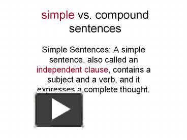 simple vs. compound sentences presentation | free to download