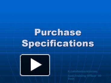 Purchase specifications presentation | free to download