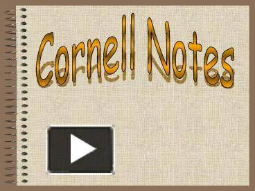 PPT – Cornell Note-Taking PowerPoint presentation | free to view - id ...