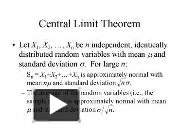Central Limit Theorem presentation | free to download