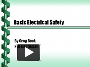 Basic Electrical Safety presentation | free to download