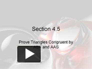 PPT – Prove Triangles Congruent by ASA and AAS PowerPoint presentation ...