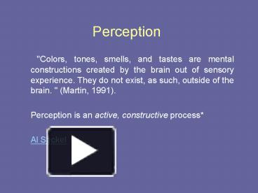 PPT – Perception PowerPoint presentation | free to view - id: 6f08ed-YjMxY