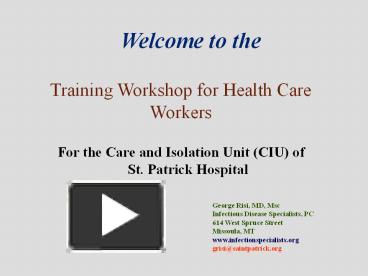 Training Workshop for Health Care Workers presentation | free to view