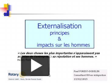 PPT – Externalisation principes PowerPoint presentation | free to view ...