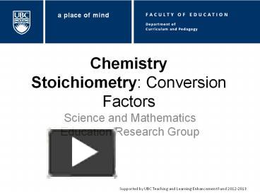 Chemistry Stoichiometry: Conversion Factors presentation | free to download