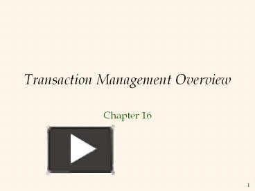 Transaction Management Overview presentation | free to download