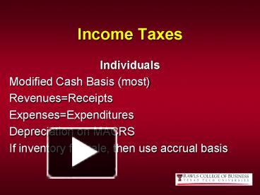Income Taxes presentation | free to view