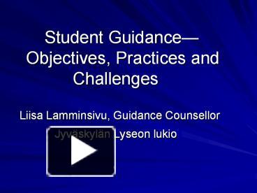PPT – Student Guidance PowerPoint presentation | free to view - id ...
