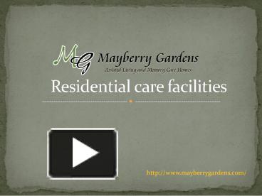 PPT – Residential care facilities PowerPoint presentation | free to ...
