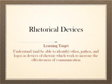Rhetorical Devices presentation | free to download
