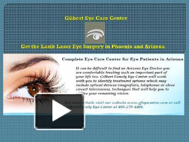 PPT – Get the Lasik Laser Eye Surgery in Phoenix and Arizona PowerPoint ...