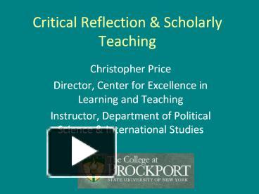 PPT – Critical Reflection PowerPoint presentation | free to view - id ...