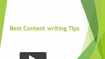 Content Writing Tips (1) presentation | free to download
