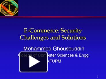E-Commerce: Security Challenges and Solutions presentation | free to ...