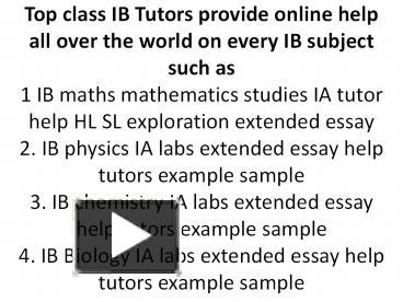 IB tok essay theory of knowledge online help tutor example sample ...