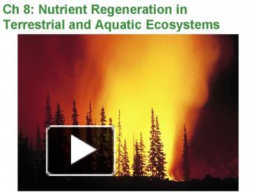 Ch 8: Nutrient Regeneration in Terrestrial and Aquatic Ecosystems ...