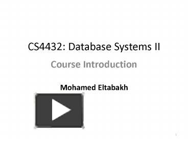 PPT – CS4432: Database Systems II PowerPoint presentation | free to ...