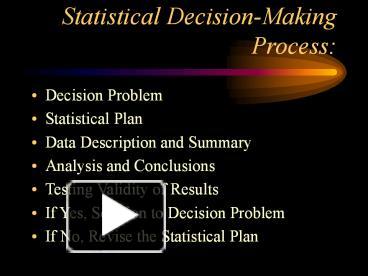 Statistical Decision-Making Process: presentation | free to download