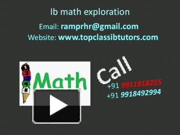 IB MATH IA EXPLORATION MATHEMATICS HELP TUTOR presentation | free to ...