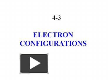 PPT – ELECTRON CONFIGURATIONS PowerPoint presentation | free to ...