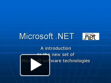 Microsoft .NET presentation | free to view