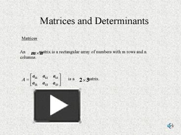 Matrices and Determinants presentation | free to download