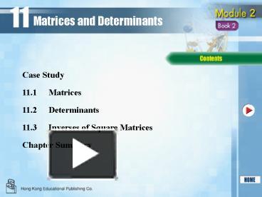 Module 2 Chapter 11 Matrices and Determinants presentation | free to view