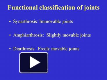 Functional classification of joints presentation | free to download