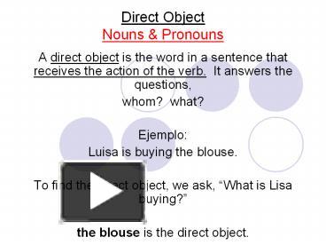 Direct Object Nouns presentation | free to view