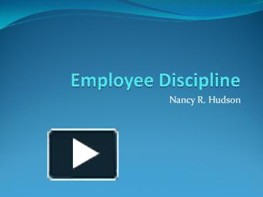 Employee Discipline presentation | free to view