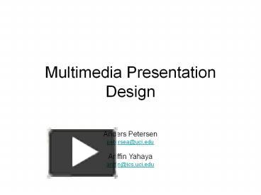 Multimedia Presentation Design presentation | free to download