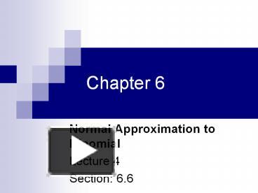 Normal Approximation to Binomial presentation | free to download