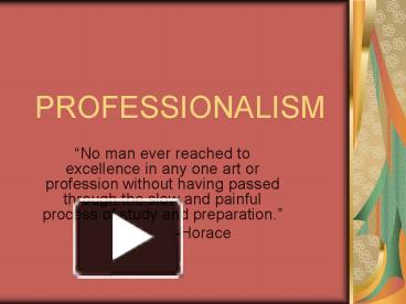 PROFESSIONALISM presentation | free to download