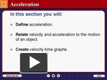 Define acceleration. presentation | free to view
