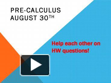 Pre-Calculus presentation | free to download