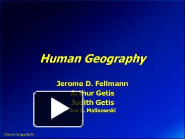 PPT – Human Geography PowerPoint presentation | free to view - id ...
