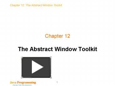 PPT – The Abstract Window Toolkit PowerPoint presentation | free to ...