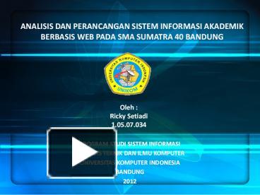 ANALISIS DAN PERANCANGAN SISTEM INFORMASI AKADEMIK BERBASIS WEB PADA ...