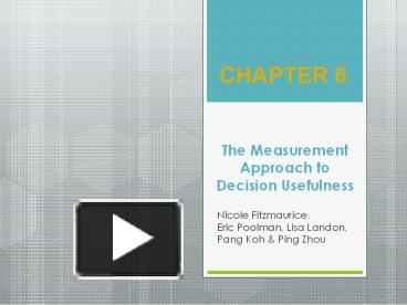 The Measurement Approach to Decision Usefulness presentation | free to view