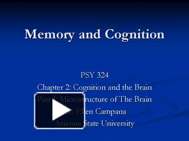 PPT – Memory and Cognition PowerPoint presentation | free to view - id ...