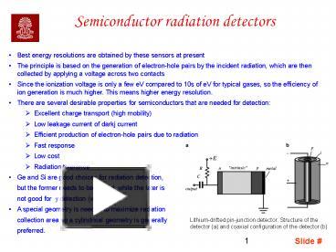 Semiconductor radiation detectors presentation | free to download
