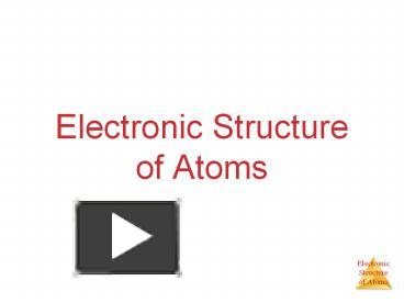 PPT – Electronic Structure of Atoms PowerPoint presentation | free to ...
