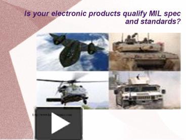 Mil SPEC components – Making work easier for US military presentation ...