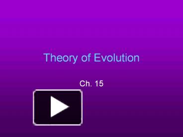 PPT – Theory of Evolution PowerPoint presentation | free to download ...